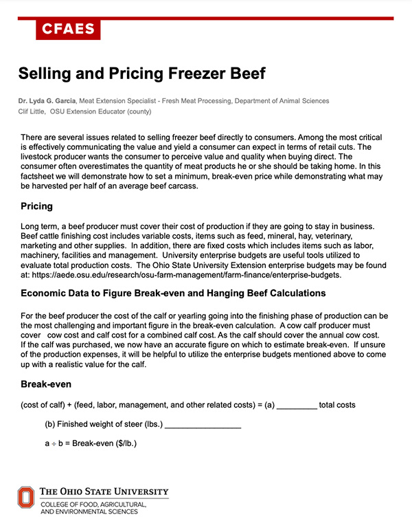 Selling Freezer Beef | The Meat Locker