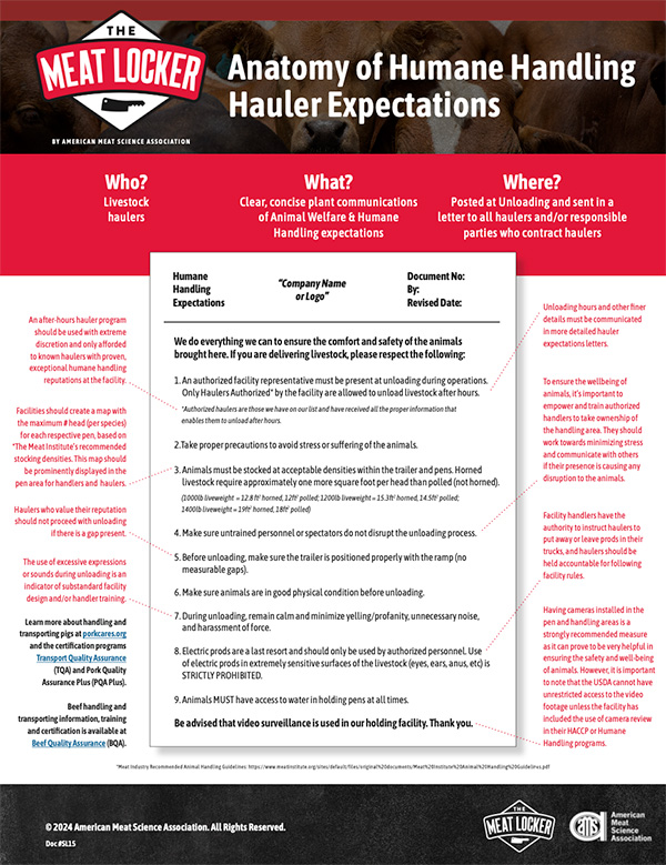 Humane Handling for Haulers - The Meat Locker