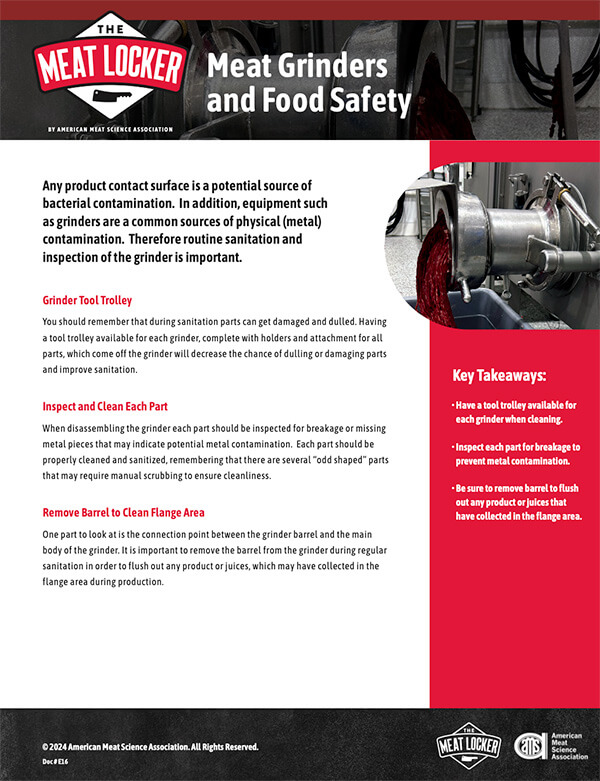 Grinder Maintenance to Ensure Food Safety | The Meat Locker