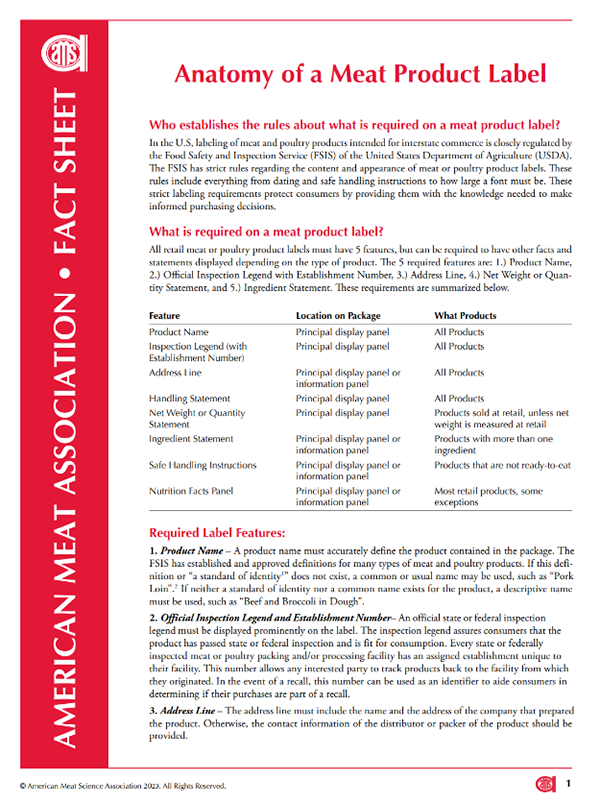 Meat Product Label Requirement | The Meat Locker